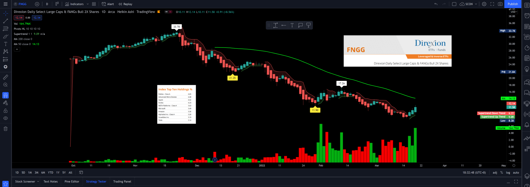 DIREXION DAILY SELECT LARGE CAPS & FANGS BULL 2X SHARES (FNGG)株価リアルタイム ...