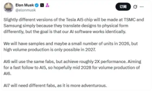 Elon Musk Reveals Tesla AI5 Chip Mass Production Progress, W ...