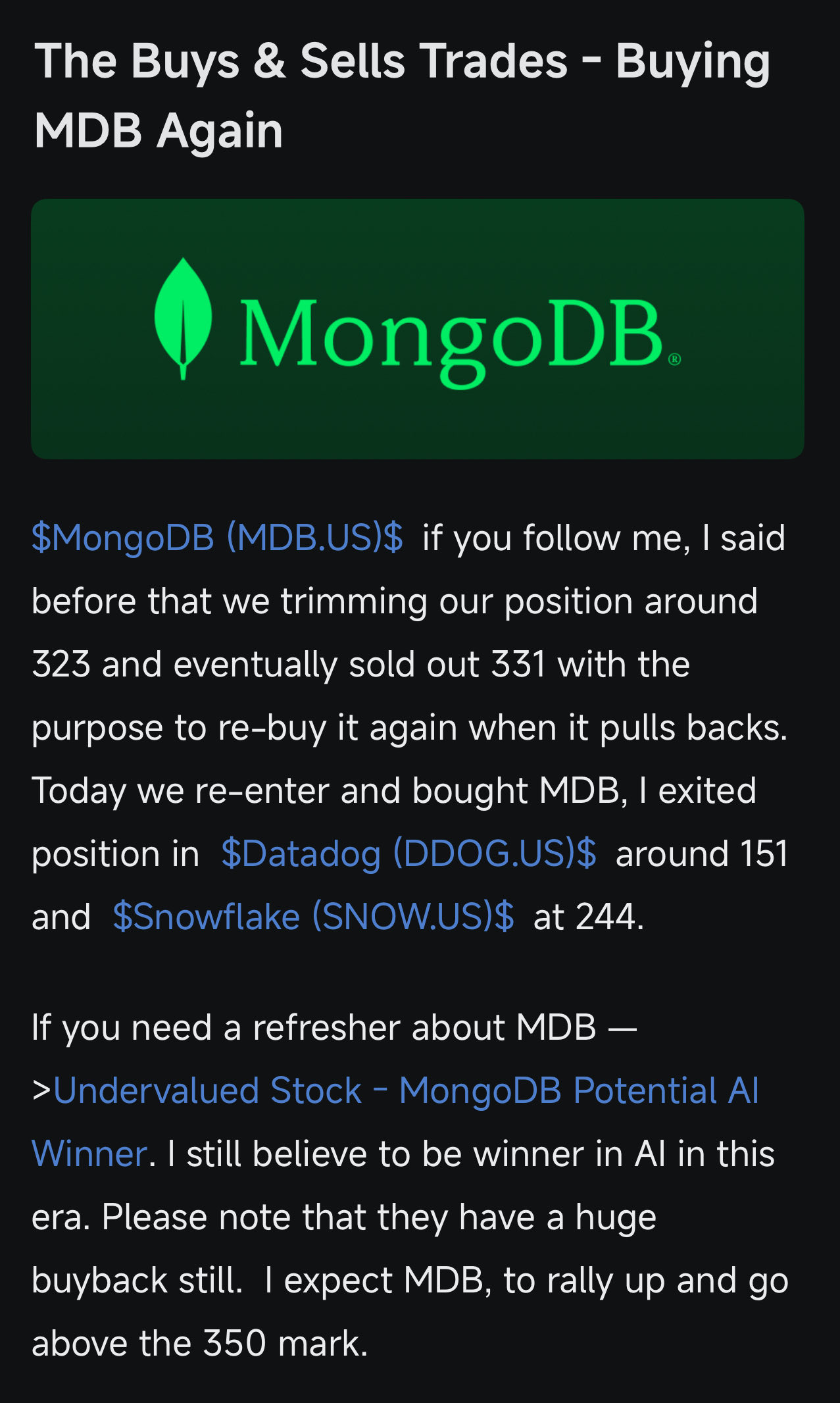 AI勝者 - モンゴDB - これは始まりに過ぎない - moomooコミュニティ