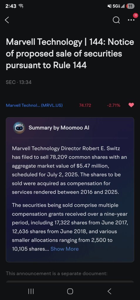 マーベル・テクノロジーMRVL株価リアルタイムチャート・掲示板・時間外取引